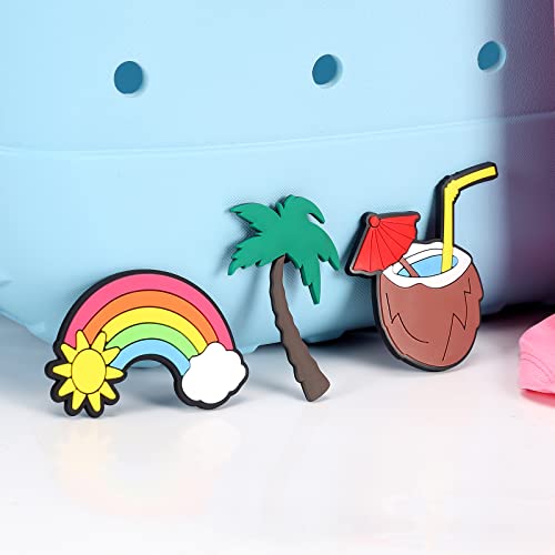 Matalde Rubber Beach Bag Accessories Charms - 3" Beach Charm Accessories for Rubber Beach Totes with 0.5'' dia Holes