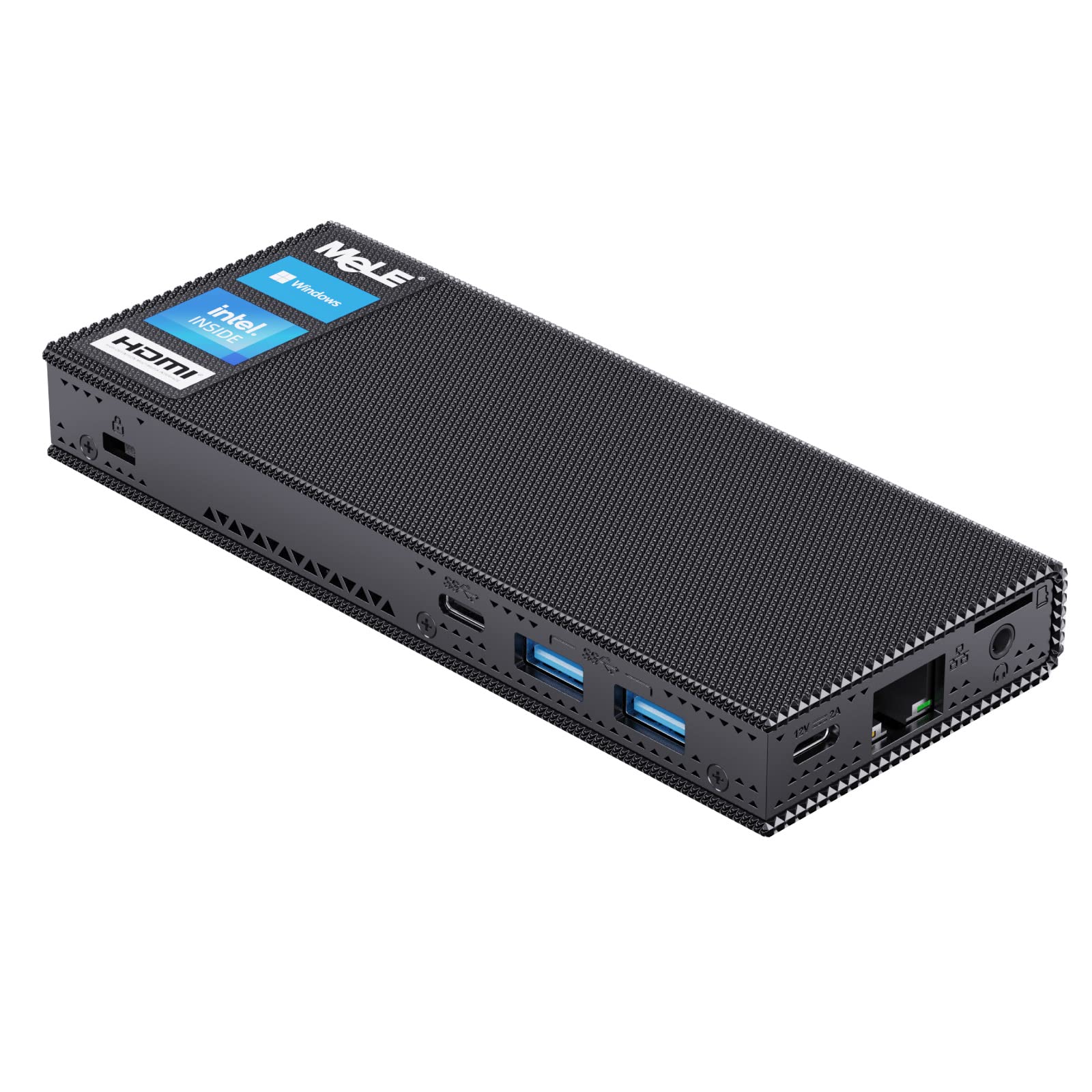 MeLE PCG02 Pro Fanless Mini PC Stick N5105, Small Computer Portable, DDR4, Win 11 Pro, HDMI *2, 4K, Wi-Fi 6, Gigabit Ethernet, BT 5.2, USB 3.2 * 2, Type-C, Support VESA Mount (8G/256G)