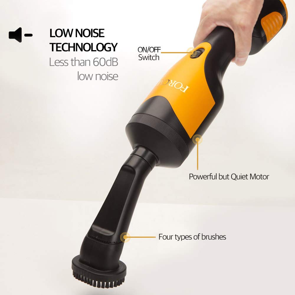 High Power Mini Car Handy Handheld Portable Vacuum Cleaner for Vehicles 60dB Low Noise DC 12V 12ft Long line Washable Hepa Filter European Design