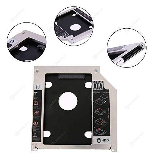 HOPEMOB Caddy Adapter for Second SSD 3/8" 9.5 mm Hard Drive HP DELL Sony Samsung Acer ASUS (9.5 mm MacBook)