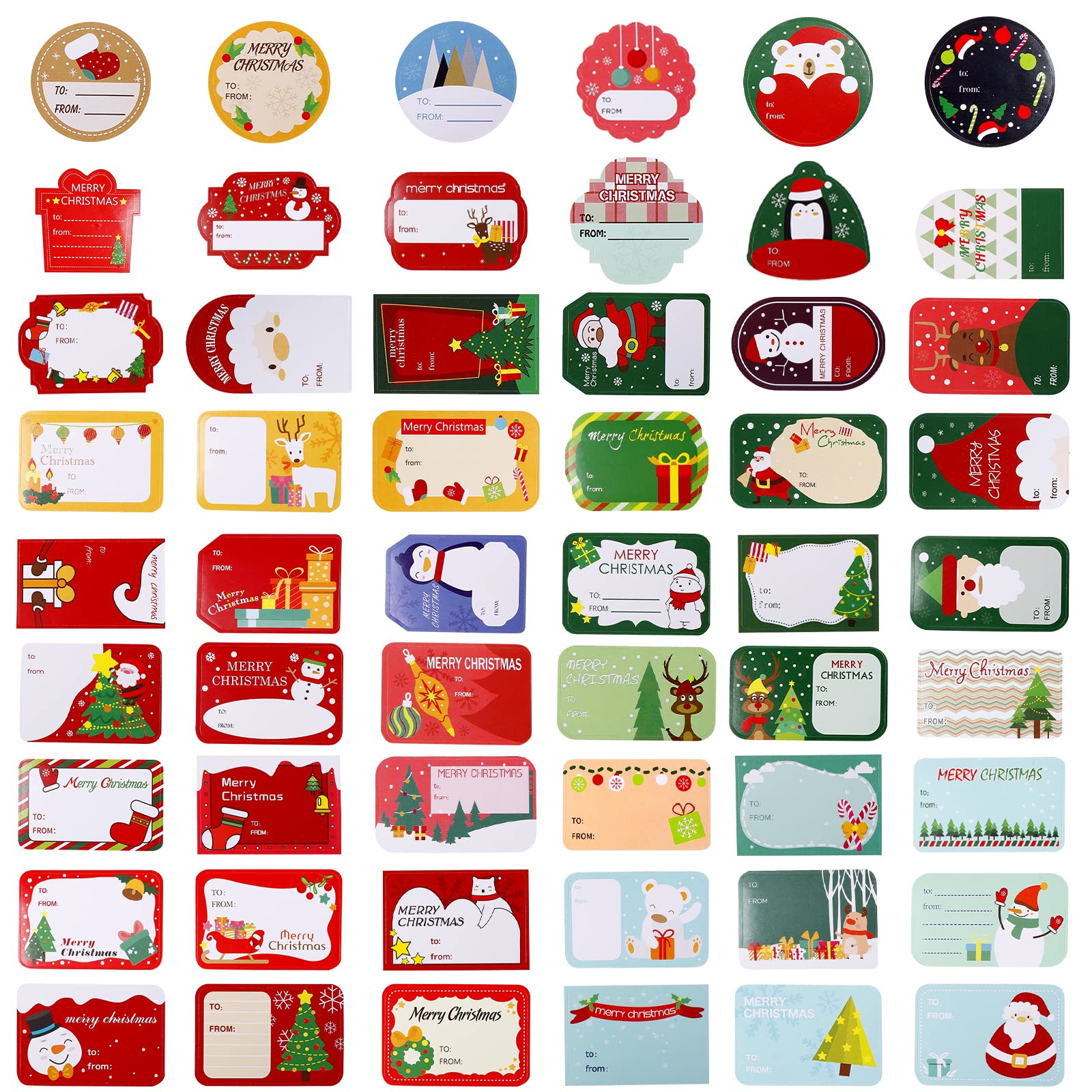 MELLIEX 270 Pieces Christmas Gift Tags Sticker, Self-Adhesive Gift Labels Name Tags for Presents Envelopes Cards