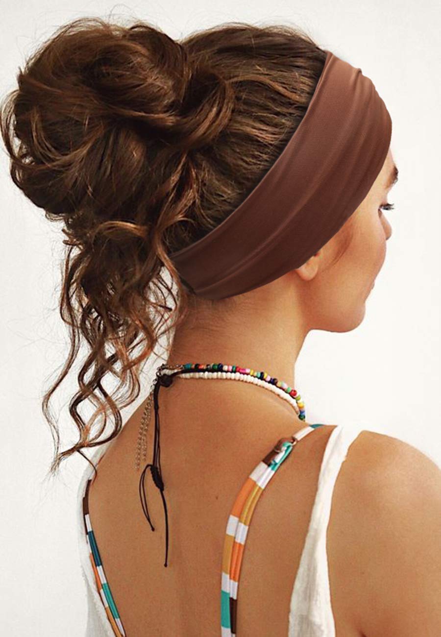 Huachi Women Headbands Headwraps Twisted Wide Elastic Turban Thick Hair Accessories, 8 Pack