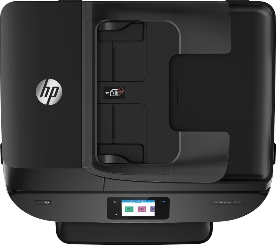 HP Envy Photo 7858 Wireless All-in-One Inkjet Color Photo Printer, Copier, Scanner, Fax Machine with Mobile Printing, Duplex, 2.65" CGD Touch Screen, Black (K7S00A), XPI USB Printer Cable (Renewed)