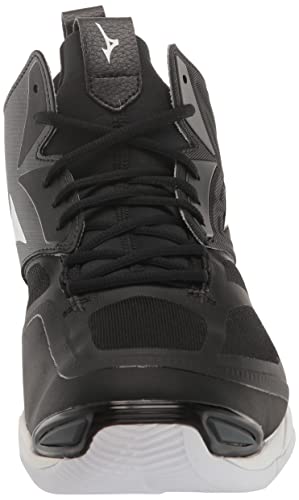 Mizuno unisex adult Wave Momentum 2 Mid Sneaker, Black/White, 12.5 Women Men US
