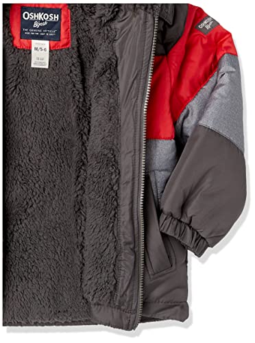 OshKosh B’gosh Boy's Hooded Baby Winter Coat, Grey, 4 Years