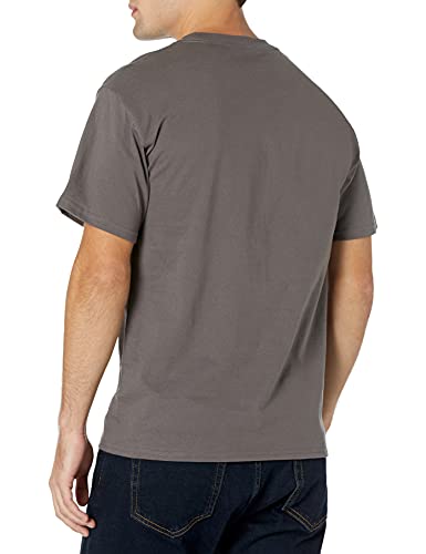 Hanes Men's Short Sleeve Beefy-T with Pocket, Smoke Gray, Large