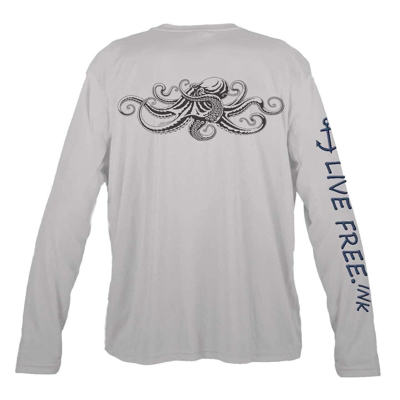 Live Free Octopus Men's Solar Performance Long-Sleeve Gray S