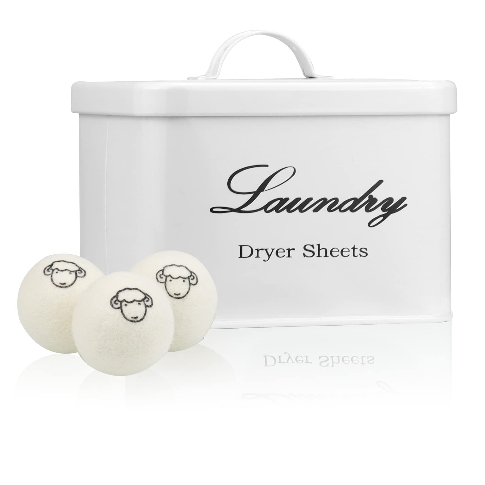 Modern Farmhouse Metal Laundry Dryer Sheets Holder Fabric Softener Dispenser with Lid for Laundry Room Decor and Accessories & Space Saving Laundry Room Organization and Storage