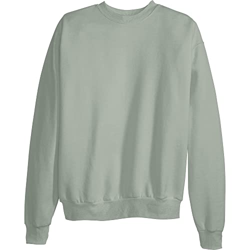 Hanes Mens Ecosmart Fleece Sweatshirt, Cotton-blend Pullover, Crewneck For Men, 1 Or 2 Pack, Stonewashed Green - 1 Pack, Large US