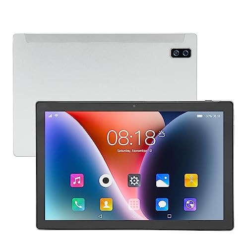 Jopwkuin 10.1 Inch Tablet, Dual SIM Dual Standby Octa Core CPU 5G WiFi Tablet for Android 10.1 for Work (White)