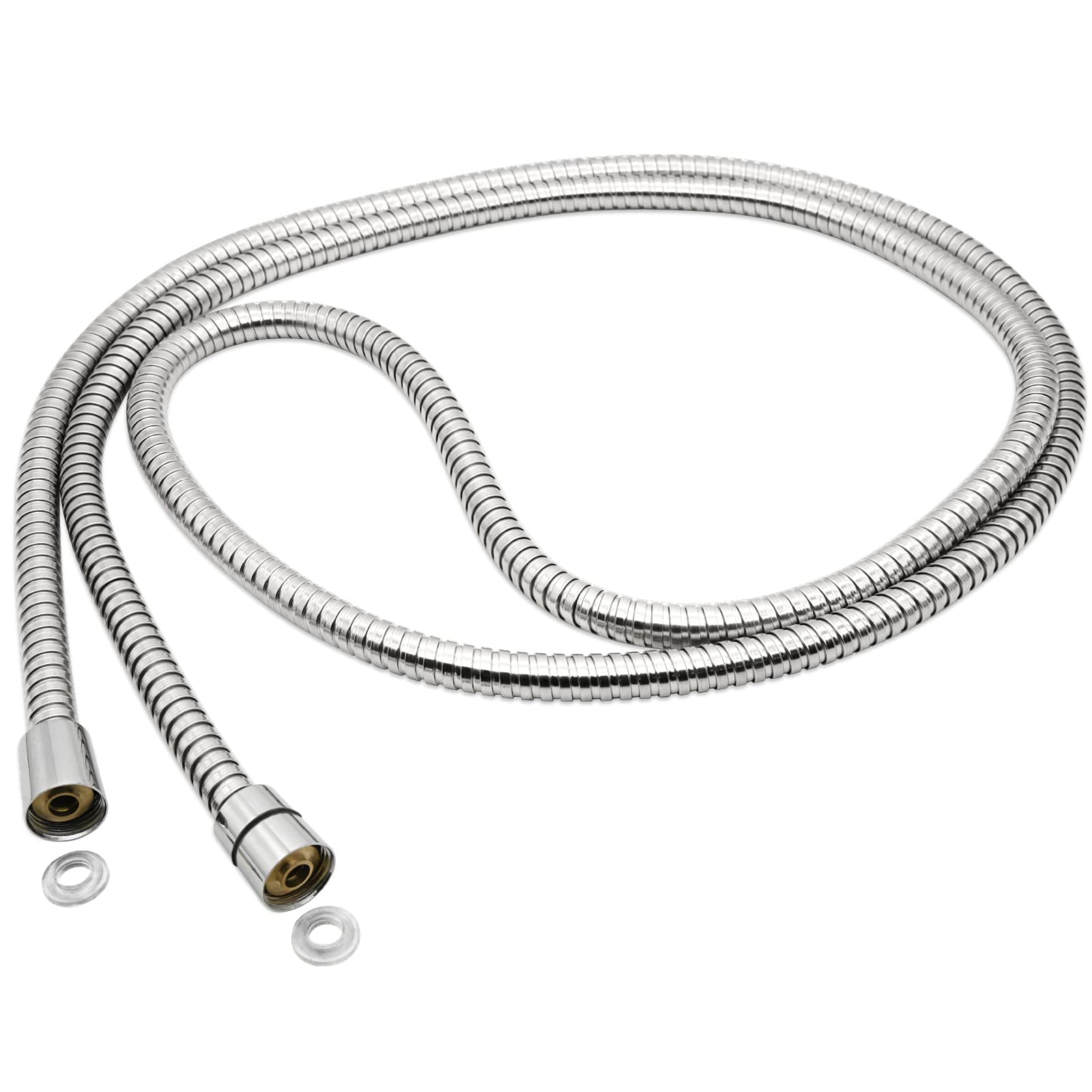 Metal Shower Hose Replacement,96 inch Extra Long Chrome Handheld Shower Head Hose - Lightweight And Flexible