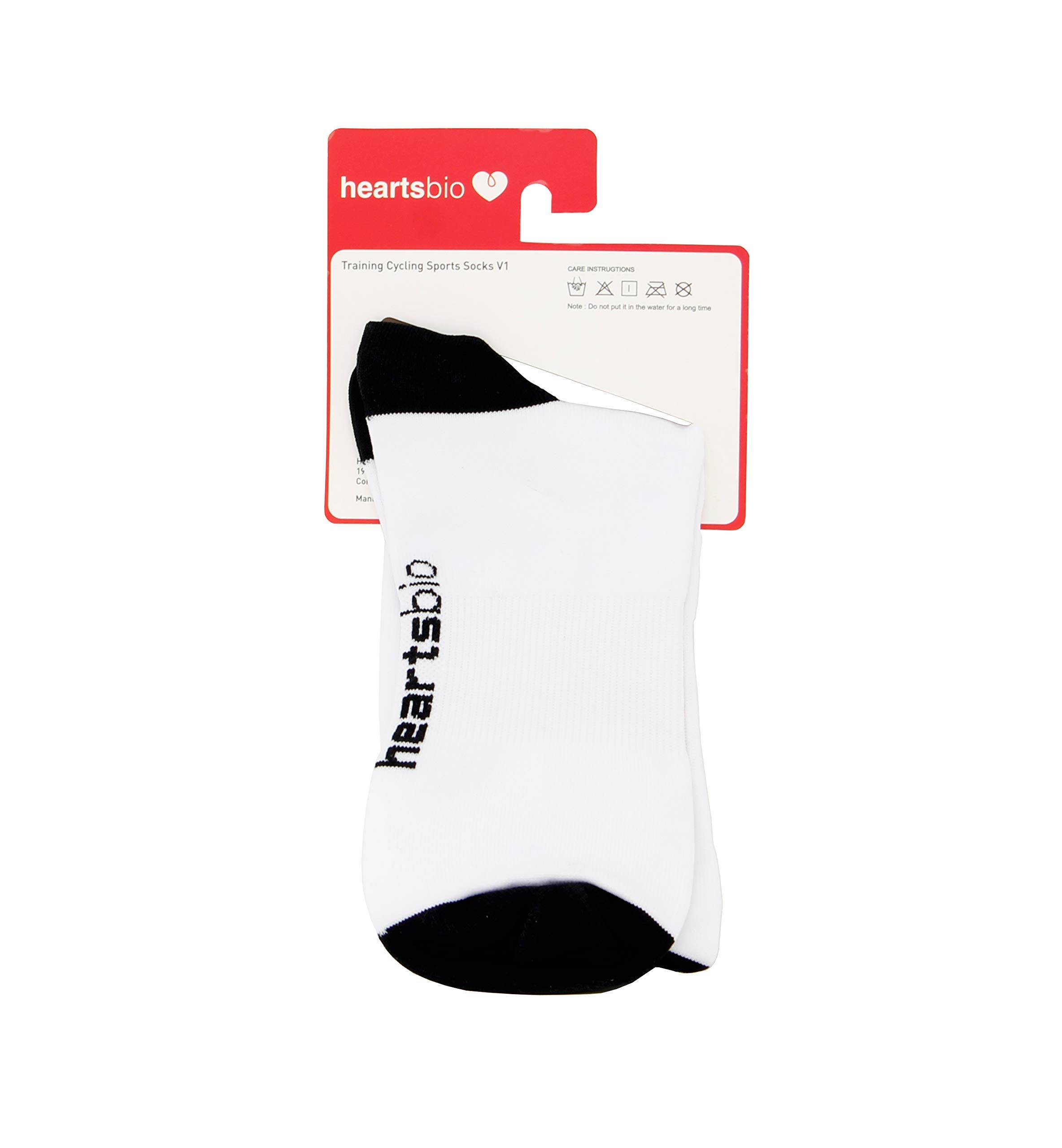 HeartsBio Training Cycling Sports Socks : white | free size | Socks built for cycling, workouts, and everyday wear. All Day Support | Firm Compression, Fast Dry, Responsive Feel