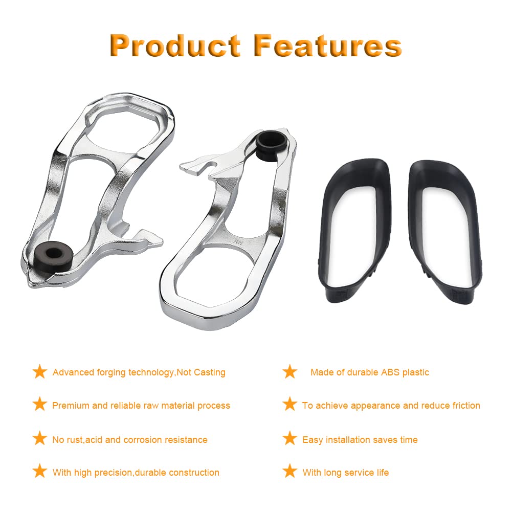 JDMON Compatible with Heavy Duty Front Tow Hook Dodge Ram 1500 2019 2020 2021 Left and Right Side with Hardware Replace 68288777AA 68288776AA Silver Forging Process