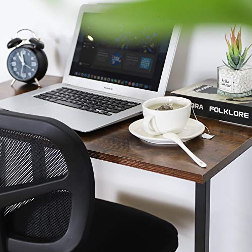 HOMEKOKO Folding Table, Small Foldable Computer Desk, Home Office Laptop Table Writing Desk, Compact Reading Table for Small Space, Modern Simple Study Desk Industrial Style (Rustic Brown)
