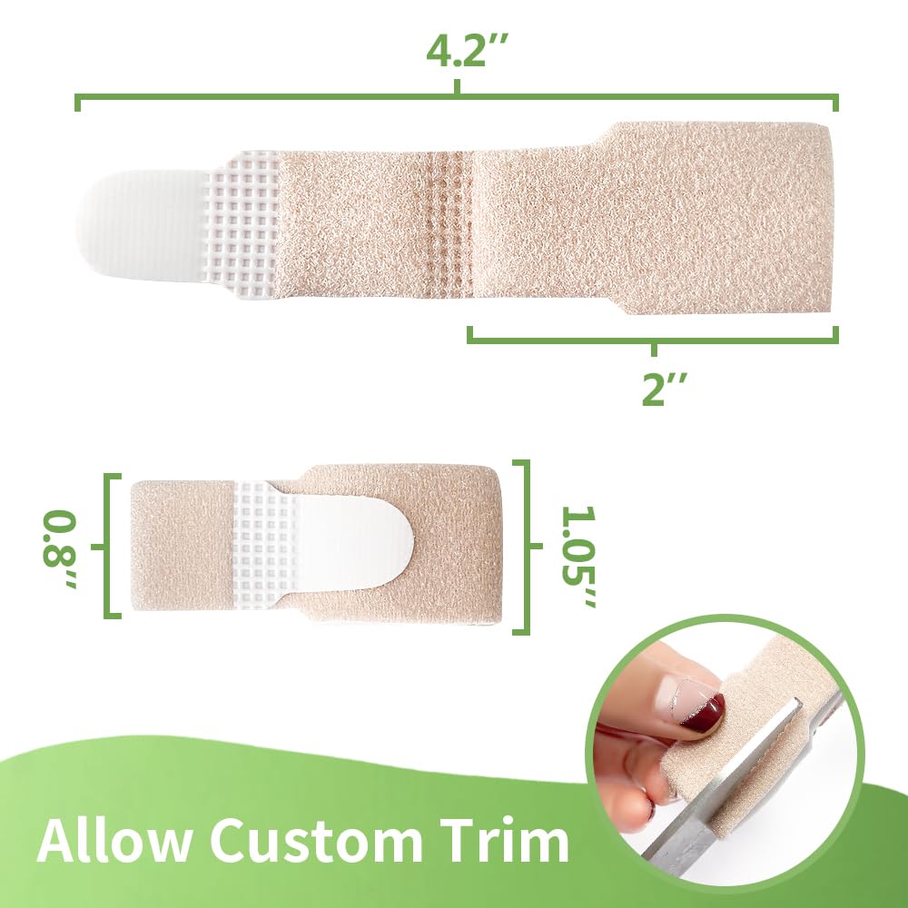 Niupiour Fabric Hammer Toe Wraps, 8 Pack of Toe Bandages Protectors, Toe Corrector for Overlapping Toes, Toe Splints for Crooked Toes, Curled Toes, Bent Toes and Broken Toes
