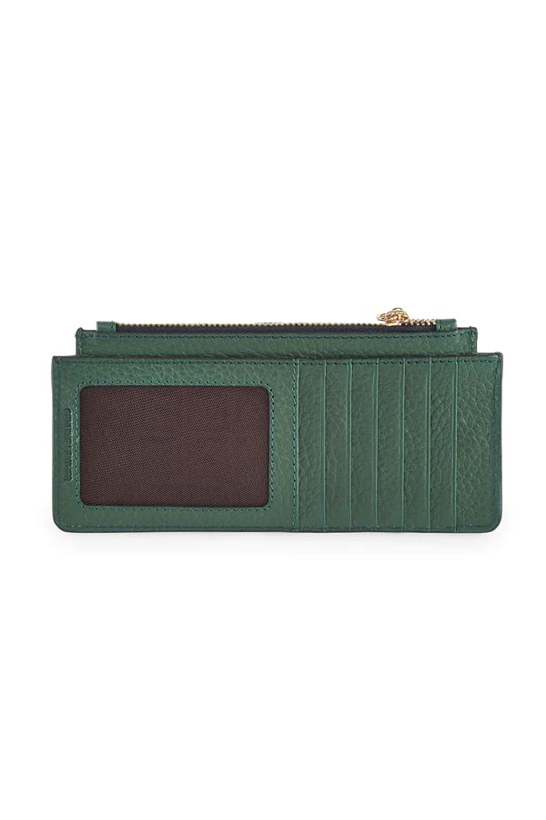 Lodis Women's Catalina Long Stacker Smooth Slim Leather Wallet, Handbag, Trumble (Olive)