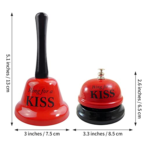 KYHSOM 2 Pack Kiss Bell, Hand Bell Service Bell Bar Counter Call Bell Reception Bell Wedding Events Bell Party Events Bell