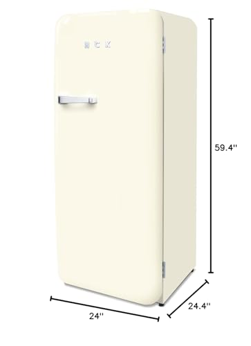 HCK Retro Refrigerator with Freezer 10 Cu.Ft,Single Door,Adjustable Shelves,Enamel Coating, ABS Interior, and Built-in Lighting,Suitable for Home Office College BC-330RD