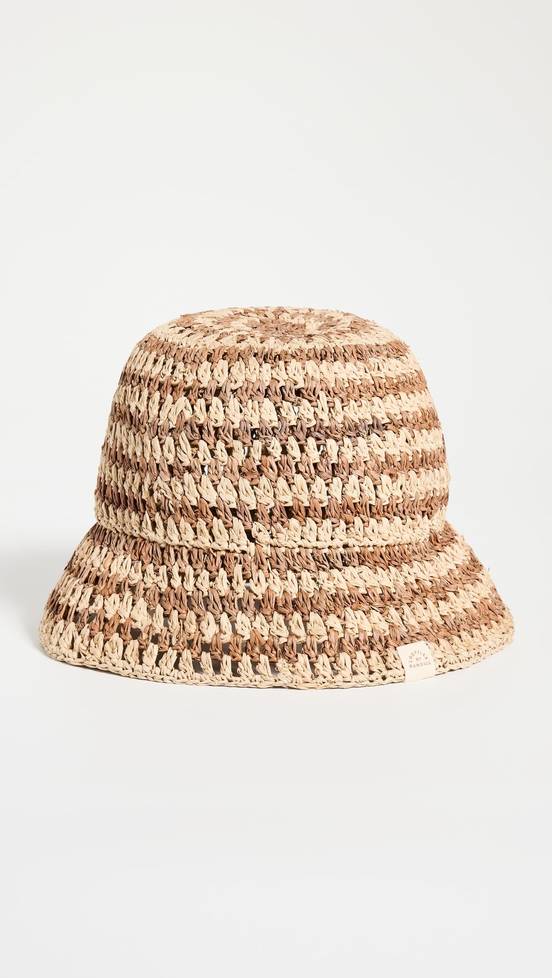 Loeffler Randall Women's Jocelyn Raffia Bucket Hat, Brown/Natural, One Size