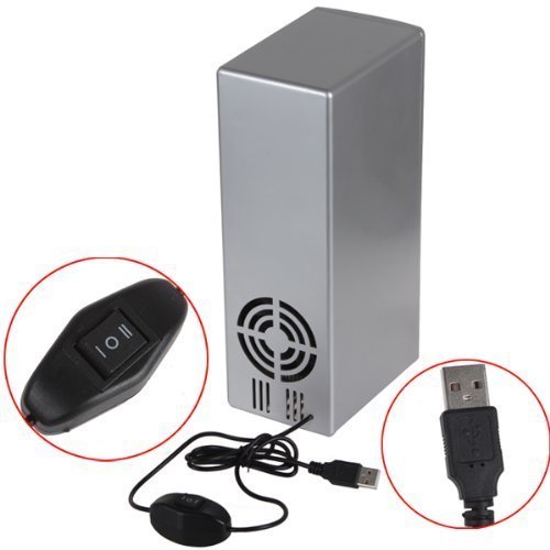Mini PC USB Cooler & Warmer, HQF® Portable USB Beer Beverage Drink Cans Fridge Cans Cooler Warmer for Cold/Hot Beverage Drinks (Silver, Bigger Size)