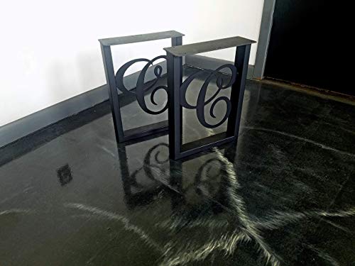 Metal Table Legs, Rectangular Monogram Style - Any Size and Color