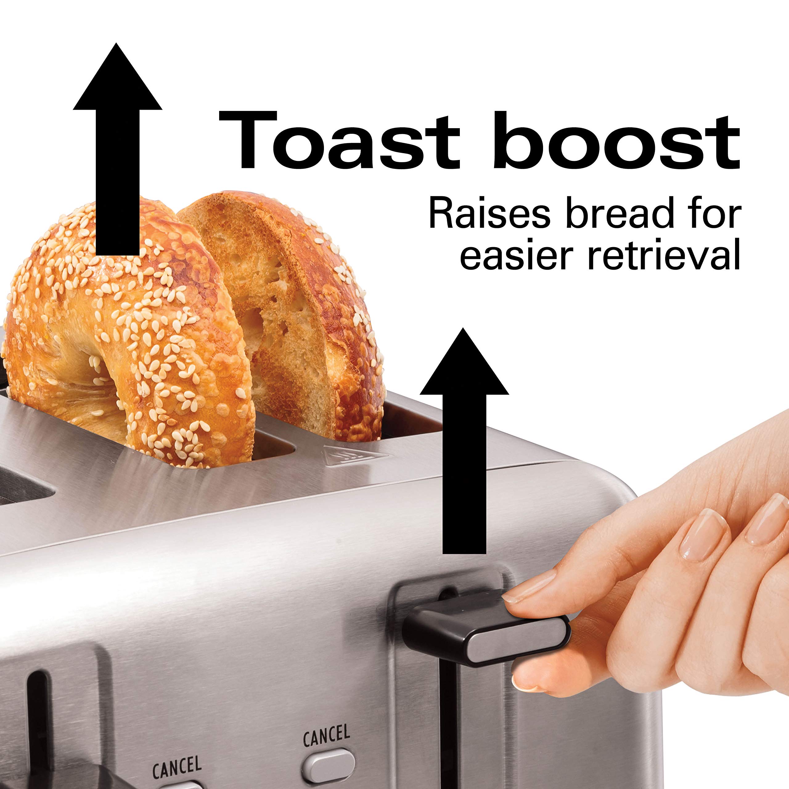 Hamilton Beach Professional Professional 4 Slice Toaster, with Bagel, Defrost & Reheat Settings, Stainless Steel (24990)