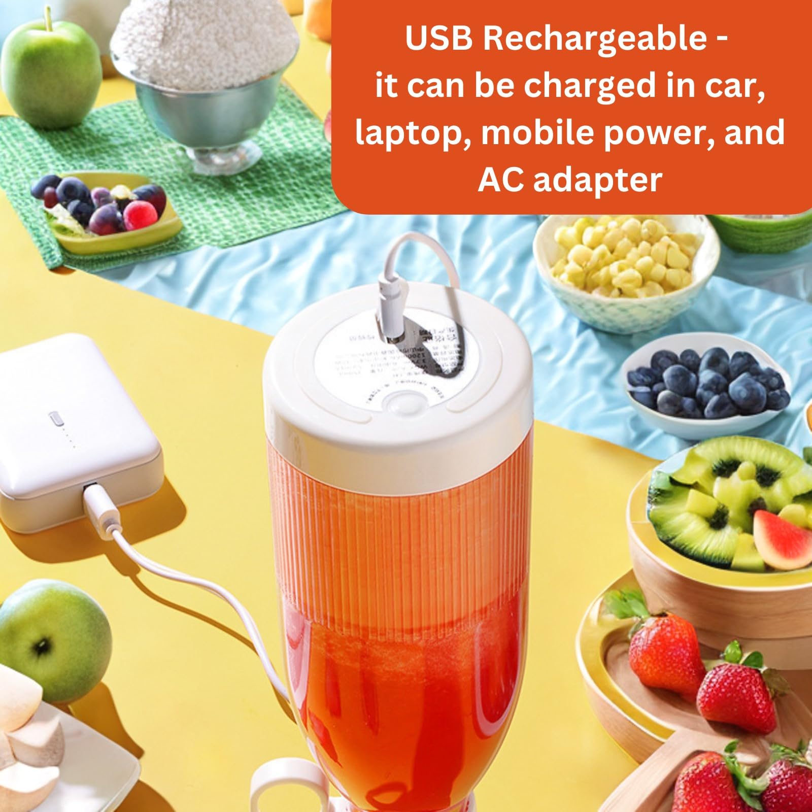 Portable Blender 2 Pack - 350 ML (12oz) Personal Size Blender for Gift - USB Rechargeable Wireless Travel Blender - Fresh Juice Blender with Stainless Steel 4 Blades Design for Shakes and Smoothies