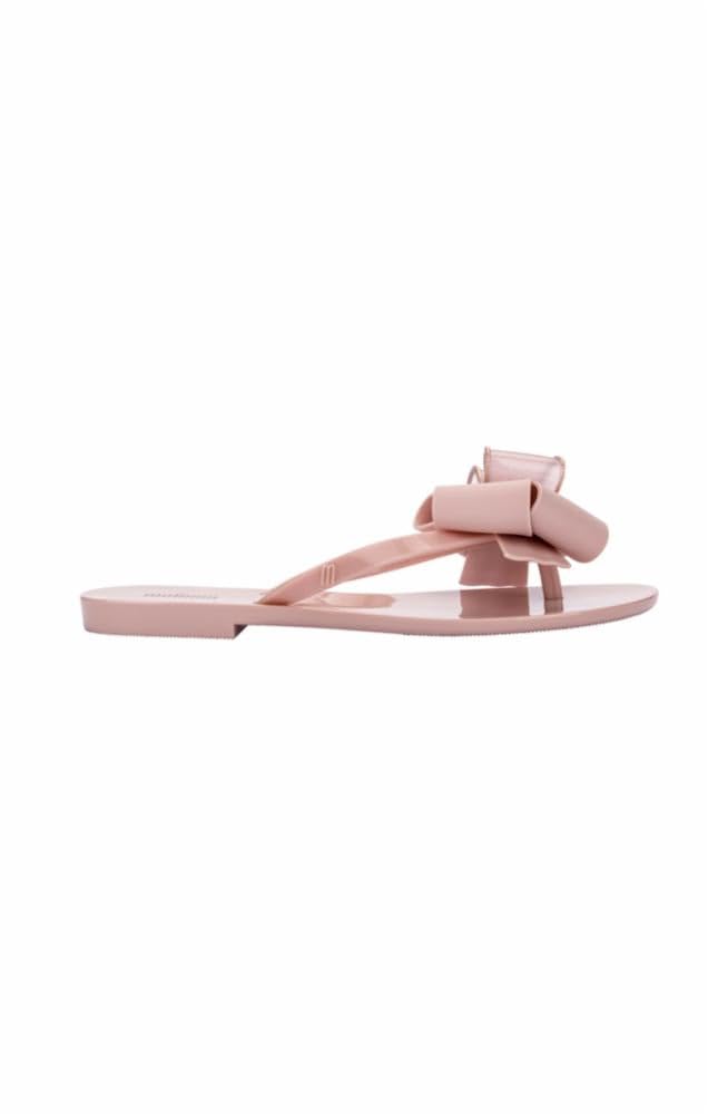 Melissa Womens Harmonic Fab Bow Flats Sandals Natural 6.5