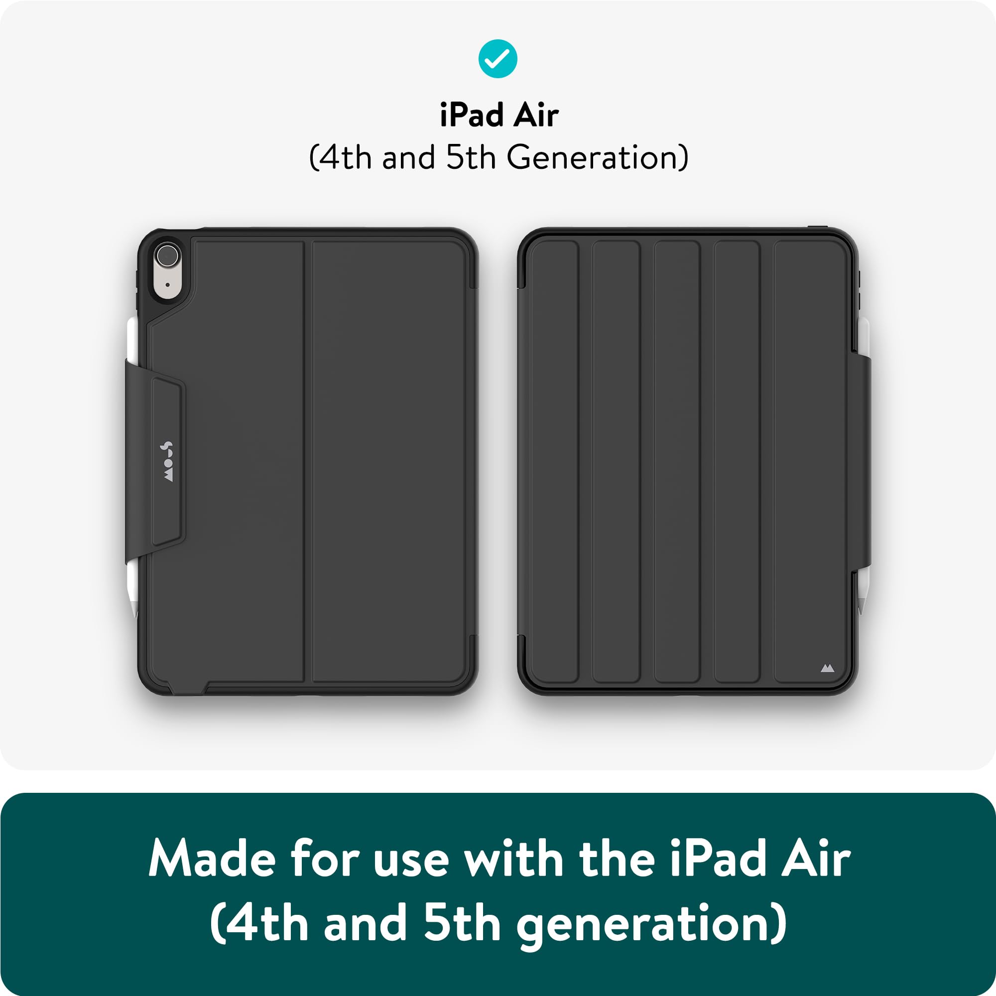 Mous β Ultra-Protective Case for iPad Air 5th Generation (2022) and iPad Air 4th Generation (2020) iPad Air 10.9 Case with Pencil Holder and Integrated Stand with Four Viewing Angles