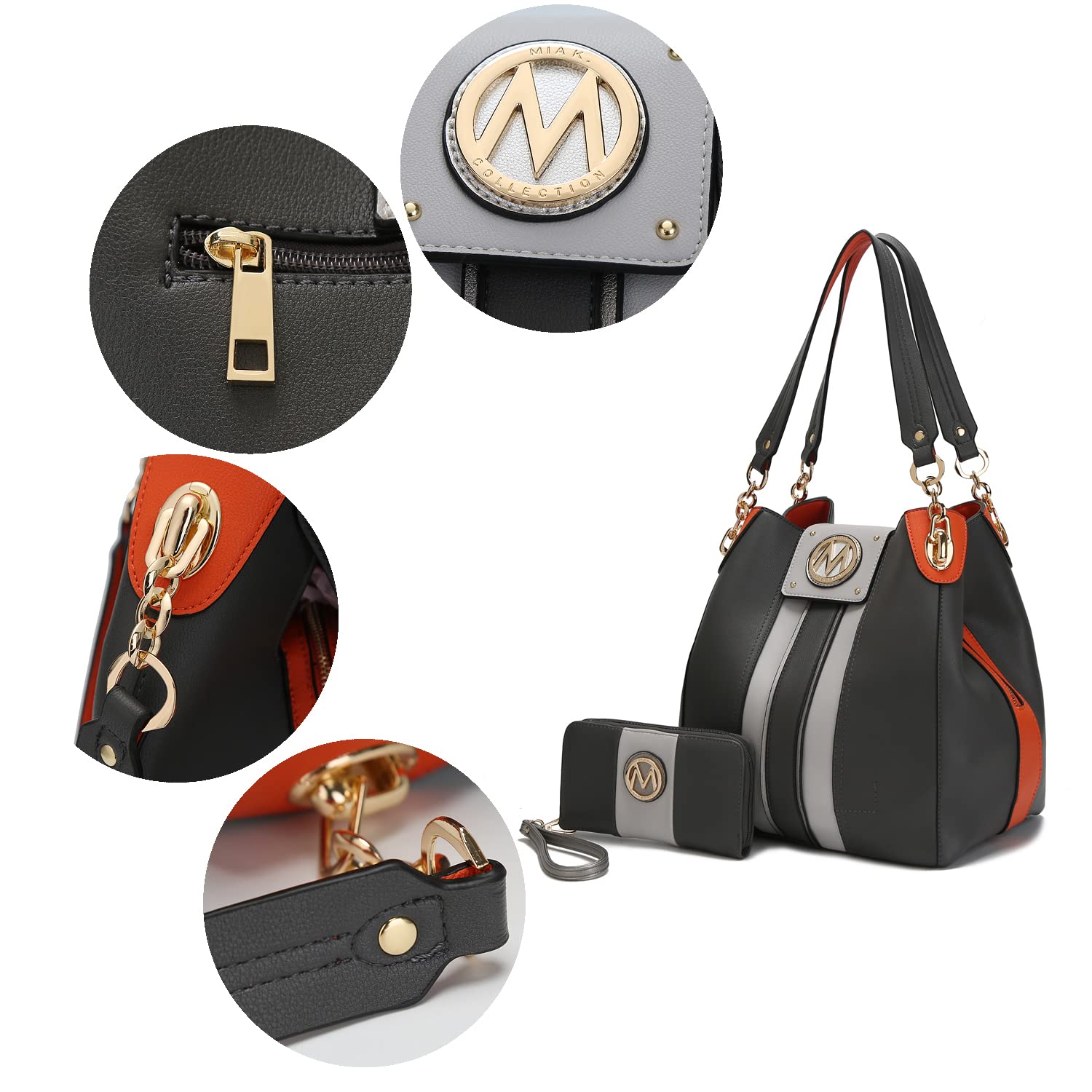 MKF Collection Hobo bag for Women, Vegan Leather Large Shoulder bag & Wristlet Wallet Purse