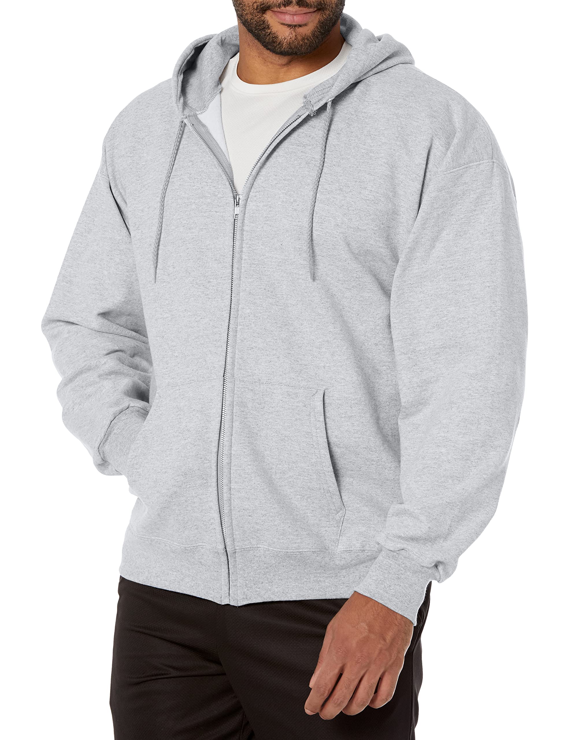 Hanes Men's Full Zip Ultimate Heavyweight Hoodie, Light Steel, X-Large