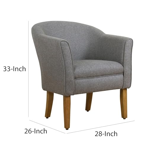 HomePop Barrel Shaped Accent Chair, Gray and Brown