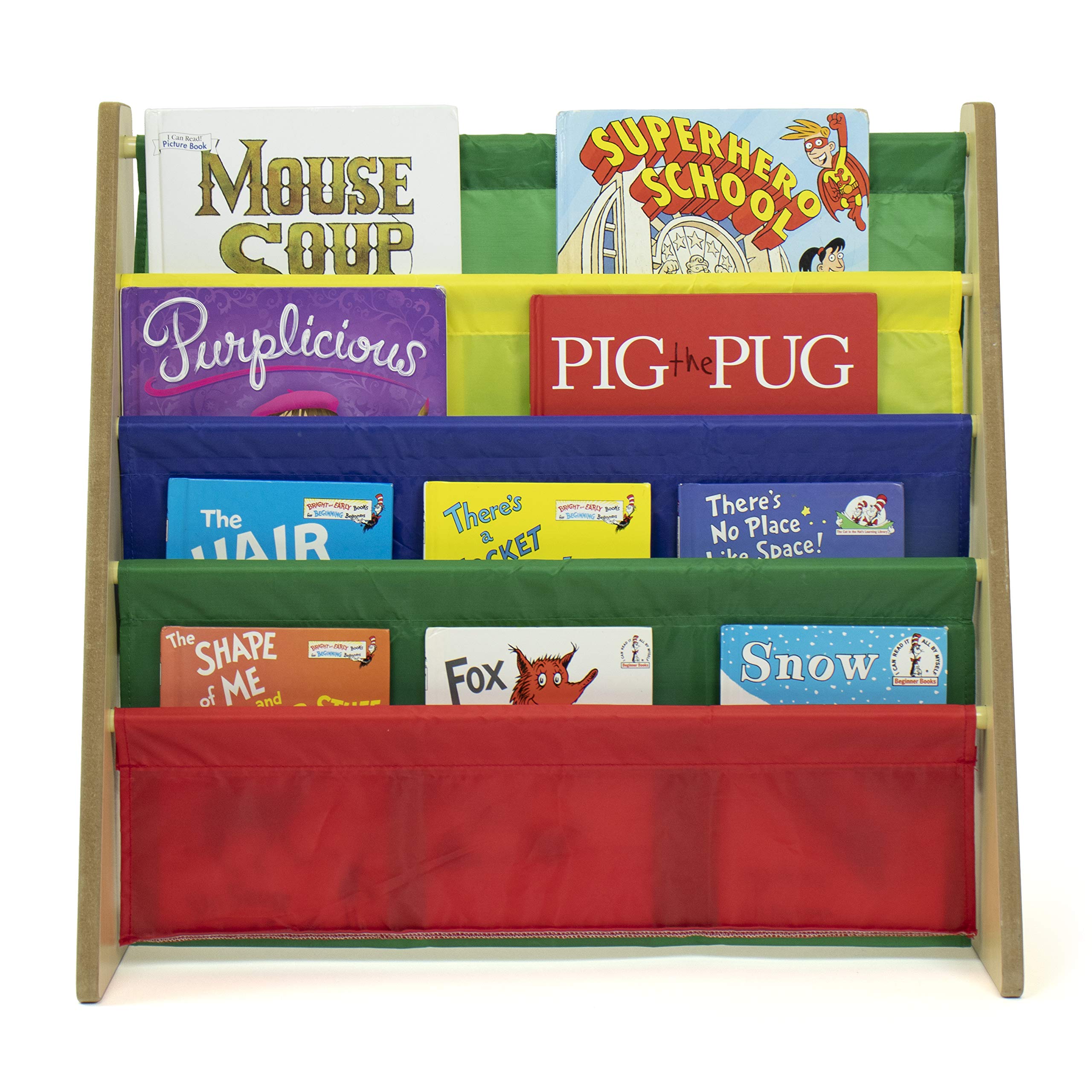 Humble Crew Kids 2-in-1 Plastic Building Blocks Activity Table and 2 Chairs Set + Kids Book Rack Storage Bookshelf, 4 Tiers