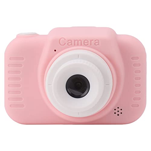 Jopwkuin Selfie Camera Toy, Portable Front Rear Lens Kids Digital Camera USB Rechargeable with 32G Card for Outdoor (Pink)