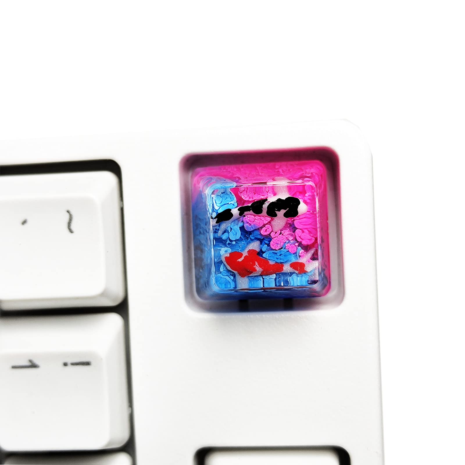 Handmade Koi Fish Resin Artisan Backlit Key Cap For Cherry MX RGB Switch Gaming Mechanical Keycaps 1U