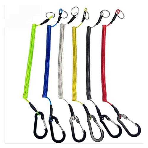 MEFESE 3pc Carabiner Anti-Lost Rope sub-Plier Control Fish Hang Buckle Rope 6 Color Strong Pull Lanyard