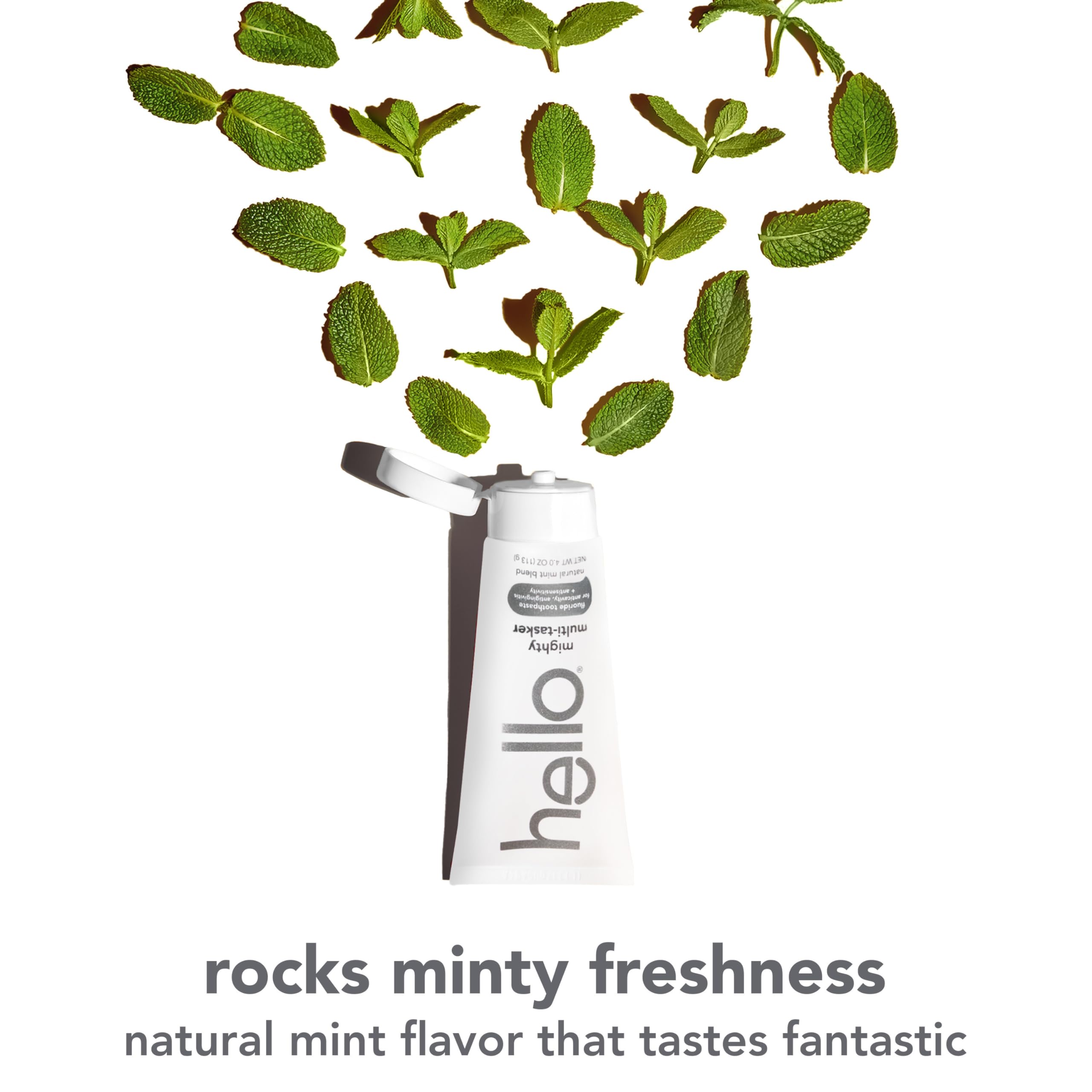 hello Mighty Multitasker Fluoride Toothpaste, 8-in-1 Toothpaste with Minty Flavor, Anticavity, Antigingivitis, Antisensitivity, Strengthens Enamel and Whitens, 2 Pack, 4.0 Oz Tubes