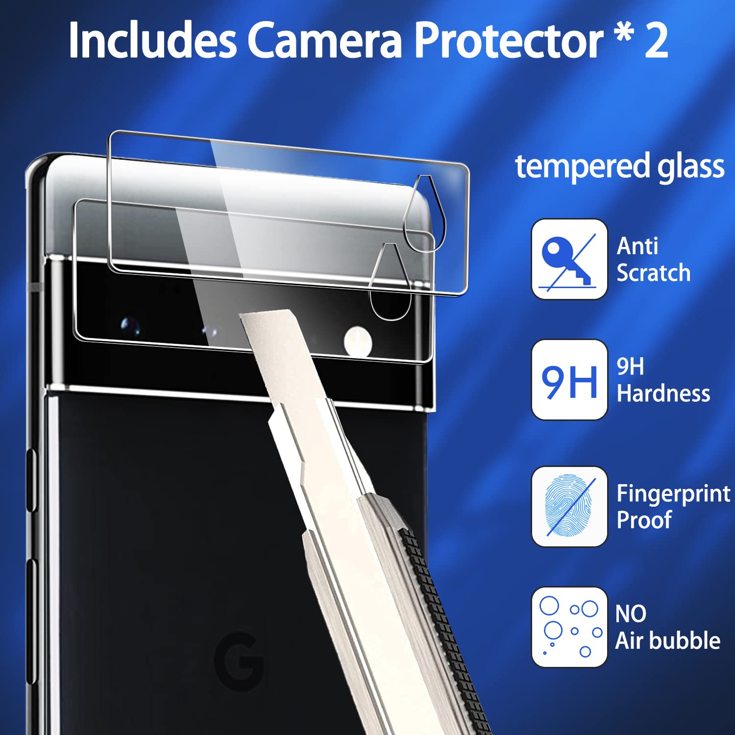 IMBZBK [3+2] for Google Pixel 6 Pro 5G Screen Protector [Not Glass Protector], 3 Pack HD Flexible TPU Film with 2 Pack Glass Camera Lens Protector, Case Friendly, Bubble Free, Easy Installation