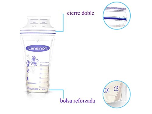 Lansinoh Breastmilk Storage Bags With Convenient Pour Spout Double Zipper Seal