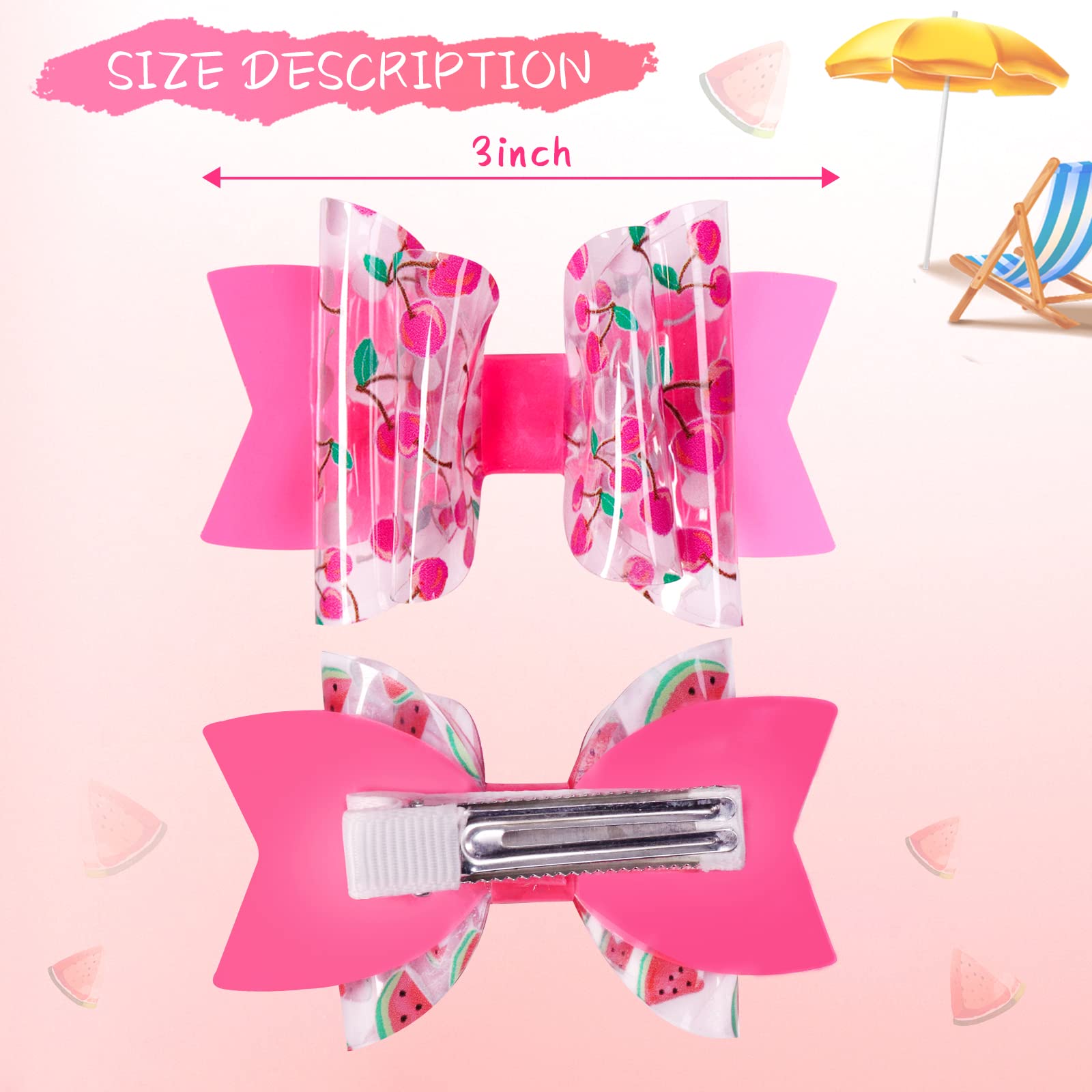 Jelly Waterproof Hair Clips - Solid Transparent Pool Hair Bows for Girls, Teens, Students, and Children (Purple Blue)