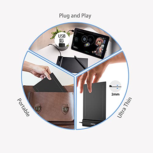 VEIKK S640 Graphics Drawing Tablet 6x4 Inch Ultra-thin Portable OSU Tablet with 8192 Levels Battery-free pen (For Drawing, Online class/E-learning and Web-conference)