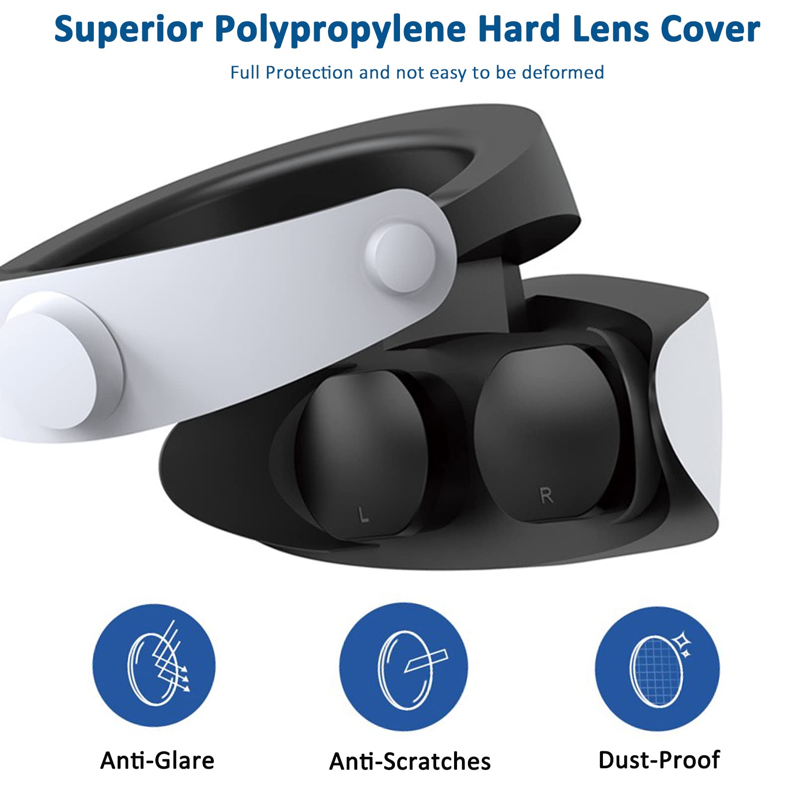 NINKI Compatible Camera Lens Protector Cover for PS VR2 Lens,Anti-Dust Protective Caps for PlayStation VR2 Lens Screen Cover,Hard Anti-Scratch Shell Len Cover PS VR2 PlayStation VR2 Accessories -Black