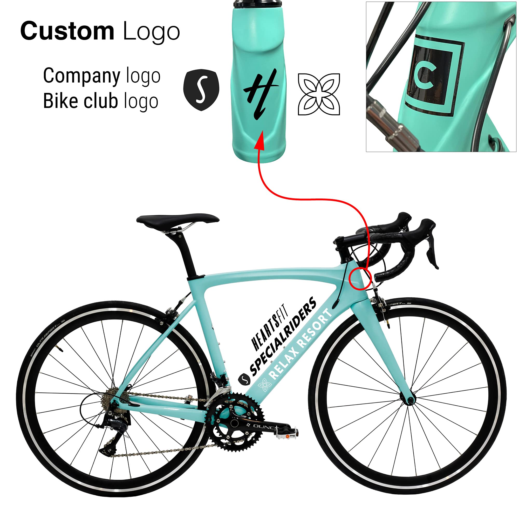 Hearts Bio Carbon Frame Road Bike Model H β Carbon Fiber Racing Bicycle with SORA 18 Speed Derailleur System (44 : Rider Height 4'11"~5'1'')