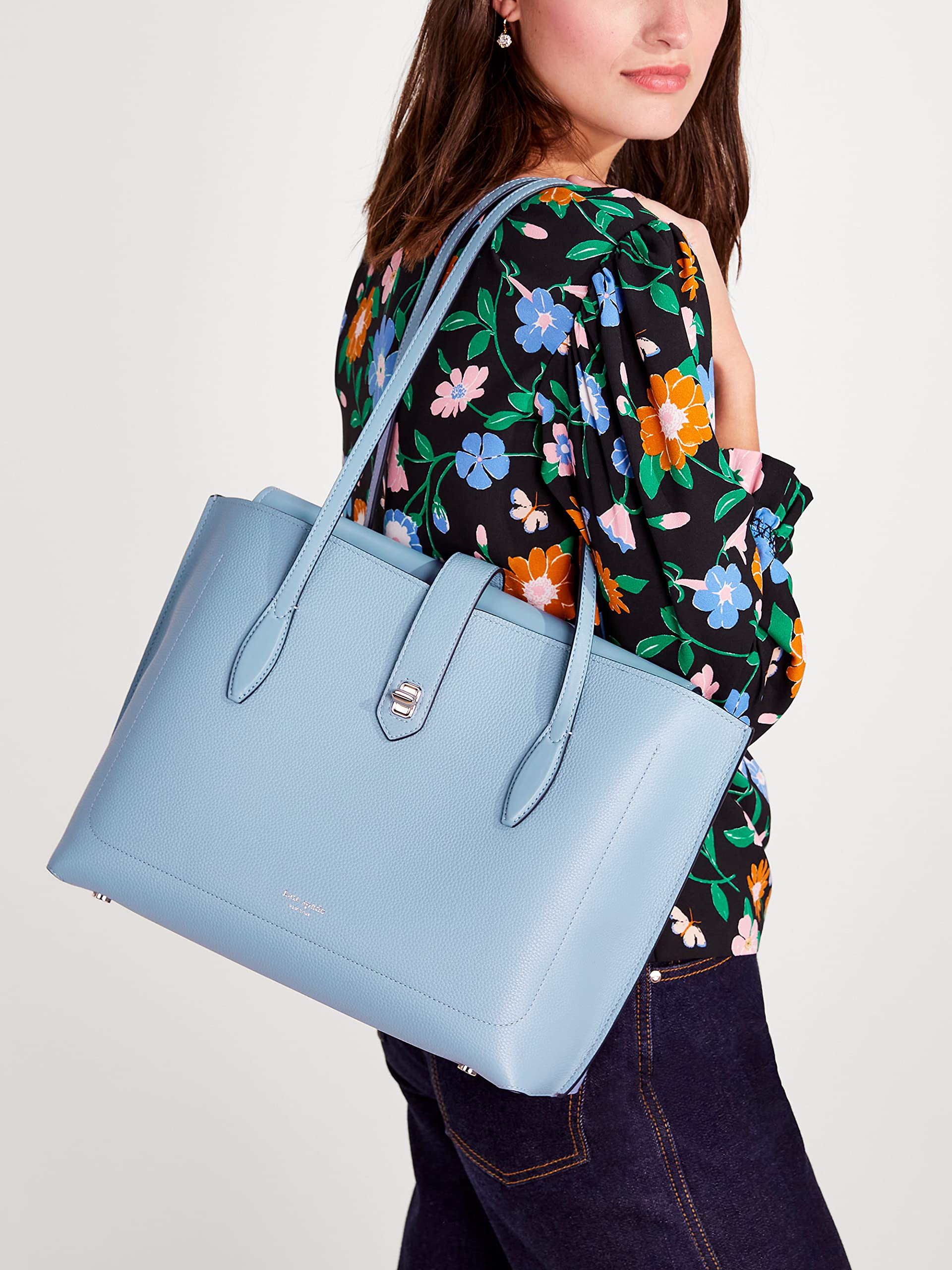 Kate Spade Leather Essential Large Work Tote (Morning Sky)