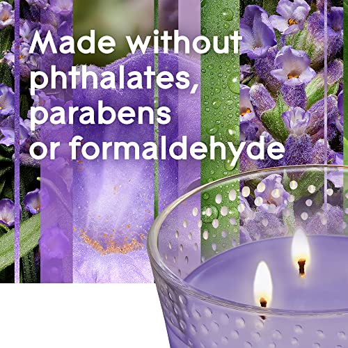 Glade Candle Tranquil Lavender & Aloe, Fragrance Candle Infused with Essential Oils, Air Freshener Candle, 3-Wick Candle, 6.8 Oz, 3 Count