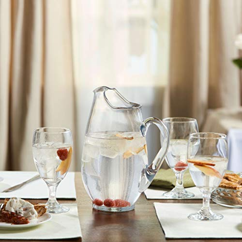Libbey Carolina Entertaining Set with 6 Goblet Glasses and Pitcher, 16.25 oz