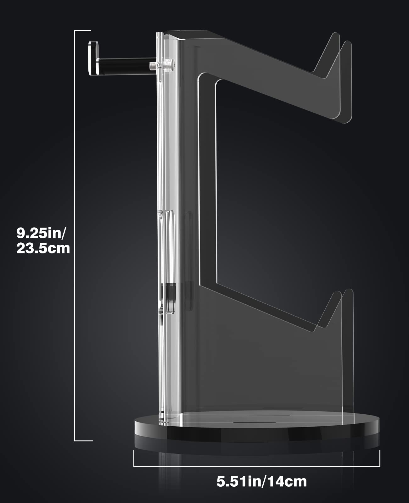 MoKo Universal Stand for Game Controller and Headset Stand, 2 in 1 Game Controller Stand Holder Storage Organizer for ps5, ps4, Xbox One, Xbox Series, Controller Stand Gaming Accessories, Black&Clear