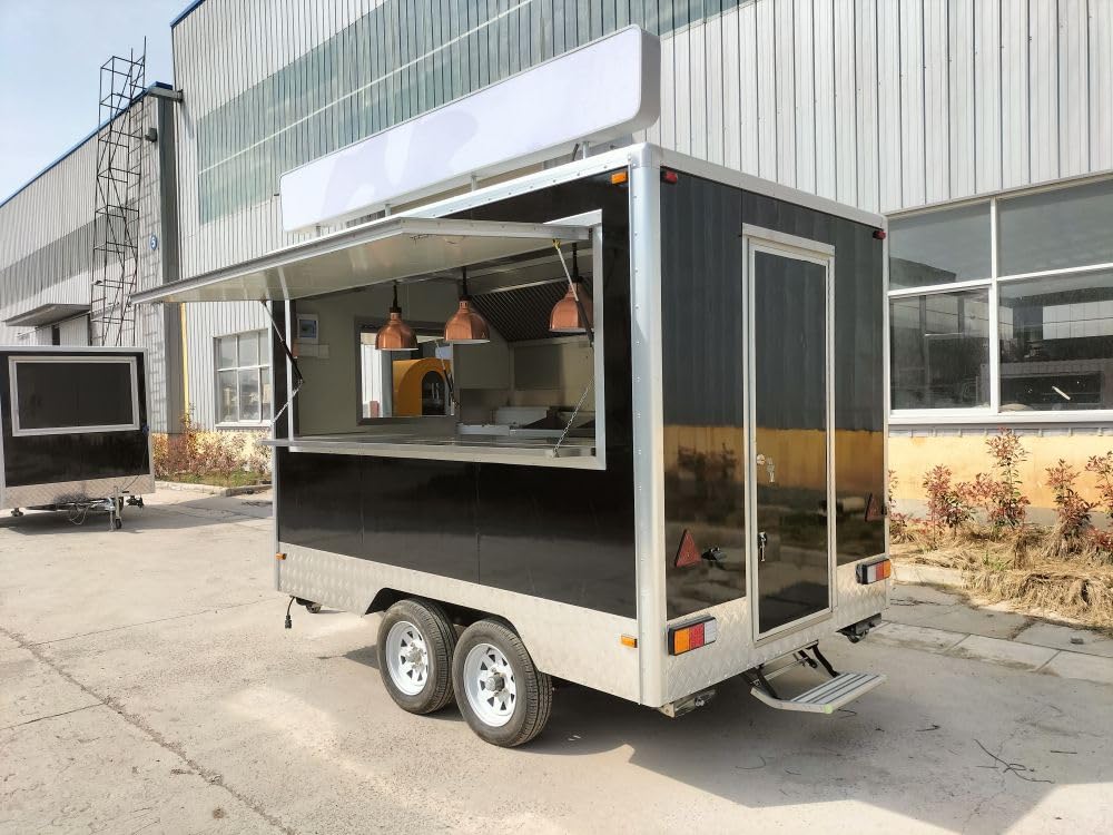 Mobile Food Trailer GL-FS250 Compact Shawarma, Coffee & Street Food Kiosk - 8.2 ft x 6.6 ft, Stainless Steel Work Table, Dual Sink, Water System, Electric Box - Ideal for Outdoor Catering and Events