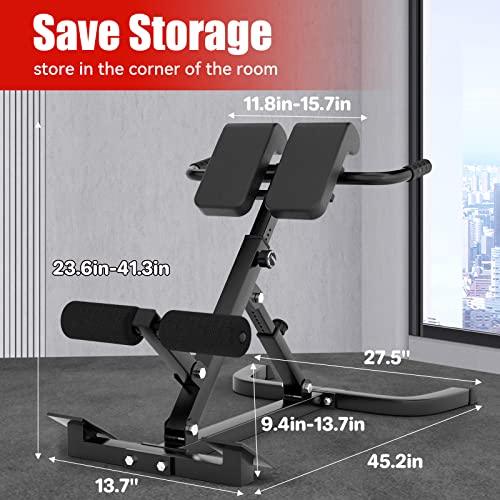 Loupusuo Roman Chair,Back Extension Bench, Adjustable Fitness Workout, Multi-Functional Ab Bench, Buttocks Machine, Leg Strength Trainer Home Men Women Full Body