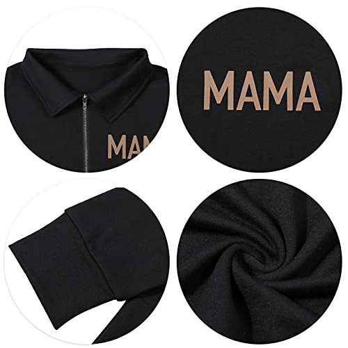 In My Mom Era Sweatshirts Women Funny Mama Sweatshirt Casual Letter Print Long Sleeve Pullovers Tops Z-black
